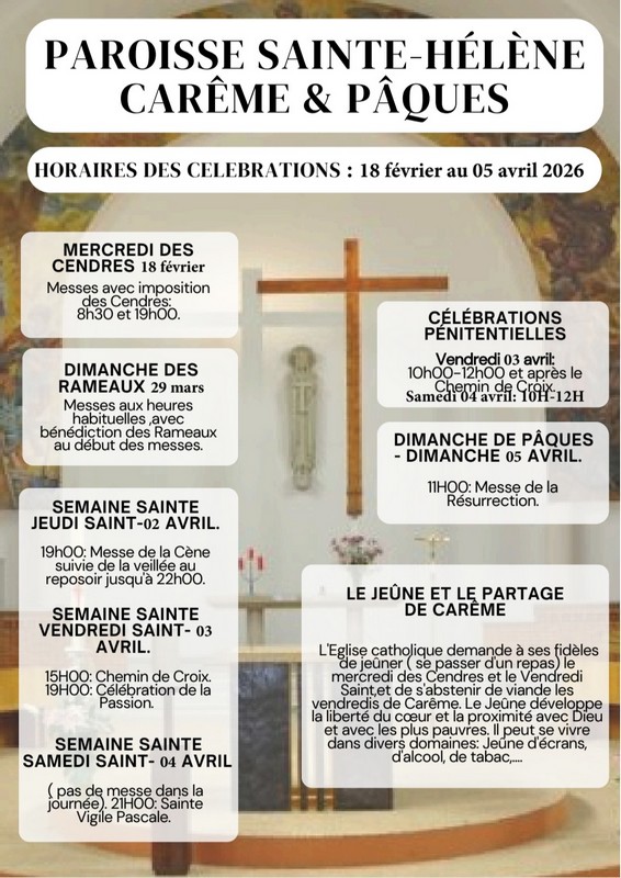 Paroisse Sainte-Hélène à Paris - Carême et Pâques 2026
